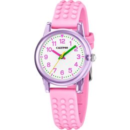 Quarzuhr Calypso Watches "Junior Collection", rosa, Armbanduhren, Kinder, Quarzuhr, Armbanduhr, Silikonarmband, analog