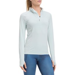 Sweatshirt Energetics "DA.-LANGARMSHIRT CUSCA IV W", Damen, Gr. M, blau ice, Obermaterial: 88% Polyester, 12% Elasthan, Sweatshirts Sweatshirt, sportlicher Stil, Half-Zip-Design, mit Elasthan