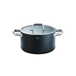 R&ouml;sle Kochtopf R&Ouml;SLE "Topf EBONIC, ProNero", schwarz, B:24,5cm H:18,8cm L:35,3cm &Oslash;:24cm, T&ouml;pfe, Kochtopf, f&uuml;r alle Herdarten geeignet, inklusive Induktion