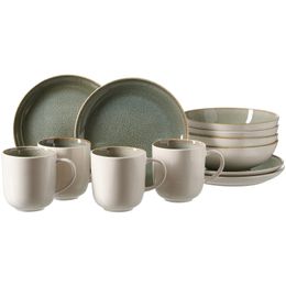 Ritzenhoff & Breker Fr&uuml;hst&uuml;cks-Geschirrset RITZENHOFF & BREKER "Giada", gr&uuml;n, 12, Steinzeug, Geschirr-Sets