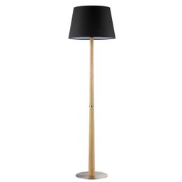 LUMICOUTURE Stehlampe "Timber", holzfarben, schwarz, nickelfarben, 1, &Oslash; 40cm H: 141cm, 1 Stk., Leuchten, &Oslash; 40 cm x 141 cm, E27 Fassung, Wippschalter, Holz/Textil, schwarz, Stehlampe
