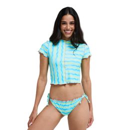 Sporttop Roxy "Neon Queen", Damen, Gr. M, tanager turquoise neon queen, Obermaterial: 85% Microfaser, 15% Elasthan;, Tops Sporttop