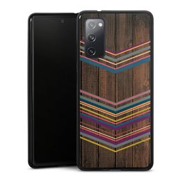 DeinDesign Galaxy S20 FE 5G Handy Silikon H&uuml;lle Case schwarz Handyh&uuml;lle Muster Wood Wooden Look