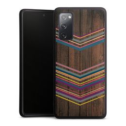 DeinDesign Galaxy S20 FE 5G Handy Premium Silikon H&uuml;lle Handyh&uuml;lle schwarz Case Muster Wood Wooden Look Silikon Premium Case