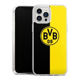 DeinDesign iPhone 13 Pro Max Handy Silikon H&uuml;lle Case transparent Handyh&uuml;lle Borussia Dortmund Bvb Coat Of Arms Silikon Case