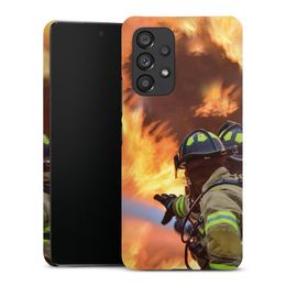 DeinDesign Galaxy A53 5G Handy Premium Case Smartphone Handyh&uuml;lle Schutzh&uuml;lle matt Fire Fighter Life Saver Fire Fighters Premium Case