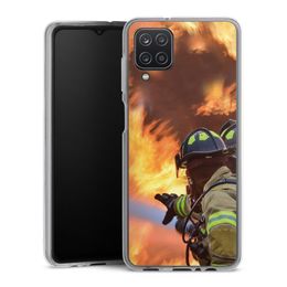 DeinDesign Galaxy A12 Handy Silikon H&uuml;lle Case transparent Handyh&uuml;lle Fire Fighter Life Saver Fire Fighters Silikon Case