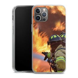 DeinDesign iPhone 12 Pro Max Handy Silikon H&uuml;lle Case transparent Handyh&uuml;lle Fire Fighters Fire Fighter Life Saver Silikon Case
