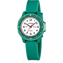 Quarzuhr Calypso Watches "My First Watch", gr&uuml;n, wei&szlig;, gr&uuml;n, rot, Armbanduhren, Kinder, Quarzuhr, Armbanduhr, Silikonarmband, analog