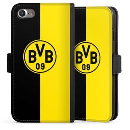 DeinDesign iPhone SE (2020) Handy Klapph&uuml;lle Handyh&uuml;lle aus Kunst Leder schwarz Flip Case Coat Of Arms Borussia Dortmund Bvb Sideflip mit Lasche