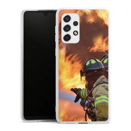 DeinDesign Galaxy A33 5G Handy Silikon H&uuml;lle Case transparent Handyh&uuml;lle Fire Fighter Life Saver Fire Fighters Silikon Case