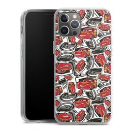 DeinDesign iPhone 12 Pro Max Handy Silikon H&uuml;lle Case transparent Handyh&uuml;lle Cars Lightning Mcqueen 95 Disney Pixar Silikon Case
