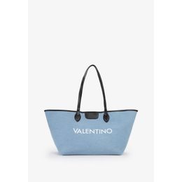 Valentino Handbags Shopper VALENTINO BAGS "REVERSE", Damen, Gr. B/H/T: 58cm x 28cm x 22cm, azzur, multic, Lederimitat, Textil, Taschen Shopper, Damen Schultertasche, Handtasche mit Kontrastbesatz