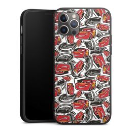 DeinDesign iPhone 12 Pro Handy Premium Silikon H&uuml;lle Handyh&uuml;lle schwarz Case Lightning Mcqueen 95 Disney Pixar Cars Silikon Premium Case