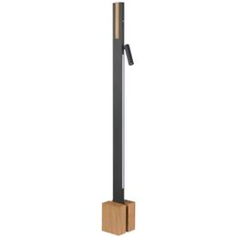 LUMICOUTURE LED Stehlampe "Streamline", schwarz, holz, 1, H: 131cm, 1 Stk., Leuchten, 131 x 14 x 14 cm, 2300 lm 2700 K, Aluminium/Holz, schwarz/braun, LED Stehlampe