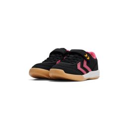 Hallenschuh Hummel "MULTIPLAY FLEX VC JR", M&auml;dchen, Gr. 33, grau (anthrazit), Synthetik, Schuhe Hallenschuh, Indoor Sportschuhe mit Klettverschluss, nicht abf&auml;rbende Sohle