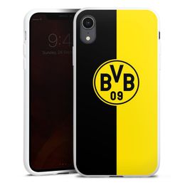 DeinDesign iPhone Xr Handy Silikon H&uuml;lle Case wei&szlig; Handyh&uuml;lle Borussia Dortmund Bvb Coat Of Arms Silikon Case