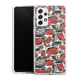 DeinDesign Galaxy A33 5G Handy Silikon H&uuml;lle Case wei&szlig; Handyh&uuml;lle Disney Pixar Lightning Mcqueen 95 Cars Silikon Case