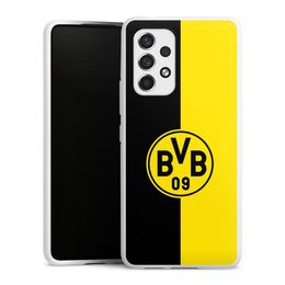 DeinDesign Galaxy A53 5G Handy Silikon H&uuml;lle Case wei&szlig; Handyh&uuml;lle Bvb Coat Of Arms Borussia Dortmund Silikon Case
