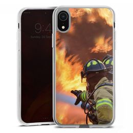 DeinDesign iPhone Xr Handy Silikon H&uuml;lle Case transparent Handyh&uuml;lle Fire Fighter Fire Fighters Life Saver Silikon Case