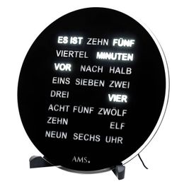 Tischuhr AMS, schwarz, schwarz, Tischuhren, Quarzuhr, Wohnzimmer, Esszimmer