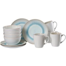 Ritzenhoff & Breker Fr&uuml;hst&uuml;cks-Geschirrset RITZENHOFF & BREKER "Mira", blau, 12, Steingut, Geschirr-Sets