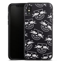 DeinDesign iPhone X Handy Silikon H&uuml;lle Case schwarz Handyh&uuml;lle Rb Leipzig Logo Muster