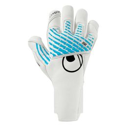 Torwarthandschuhe Uhlsport "Torwarthandschuhe FM Cybertec Absolutgrip SC", Herren, Gr. 7.5, wei&szlig; (wei&szlig;, cyberblau, schwarz), Obermaterial: 81% Gummi rubber. 13% Polyester PES. 6% Nylon NY., Handschuhe