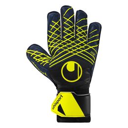 Torwarthandschuhe Uhlsport "Torwarthandschuhe Prediction Soft Pro", Herren, Gr. 7.5, blau (marine, wei&szlig;, fluo gelb), Obermaterial: 81% Gummi rubber. 13% Polyester PES. 6% Nylon NY., Handschuhe