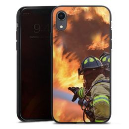 DeinDesign iPhone Xr Handy Silikon H&uuml;lle Case schwarz Handyh&uuml;lle Fire Fighter Fire Fighters Life Saver