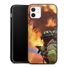 DeinDesign iPhone 12 Handy Premium Silikon H&uuml;lle Handyh&uuml;lle schwarz Case Fire Fighters Fire Fighter Life Saver Silikon Premium Case