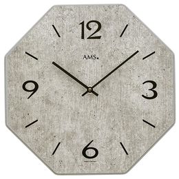 Wanduhr AMS, grau, Wanduhren, B/H/L: 28cm x 4cm x 28cm, Wanduhr, Quarzuhr, Holz, Wohnzimmer, Esszimmer, K&uuml;che, Arbeitszimmer, B&uuml;ro,Flur