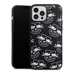 DeinDesign iPhone 13 Pro Max Handy Silikon H&uuml;lle Case schwarz Handyh&uuml;lle Rb Leipzig Logo Muster