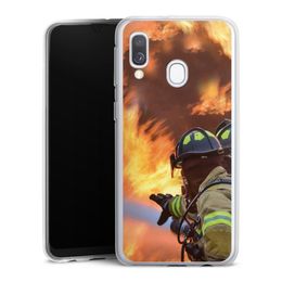 DeinDesign Galaxy A40 Handy Silikon H&uuml;lle Case transparent Handyh&uuml;lle Muster Black Silikon Case
