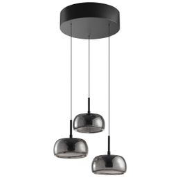 LUMICOUTURE LED Pendelleuchte "Phantom", schwarz, rauchglas, 3, 1 Stk., Leuchten, H. 150 cm, 2700 K, schwebende Optik, Rauchglas, schwarz, LED Pendelleuchte