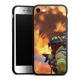 DeinDesign iPhone SE (2020) Handy Premium Silikon H&uuml;lle Handyh&uuml;lle schwarz Case Fire Fighter Fire Fighters Life Saver Silikon Premium Case