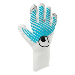 Torwarthandschuhe Uhlsport "Torwarthandschuhe FM Cybertec Flex HN", Herren, Gr. 12, wei&szlig; (wei&szlig;, cyberblau, schwarz), Obermaterial: 81% Gummi rubber. 13% Polyester PES. 6% Nylon NY., Handschuhe