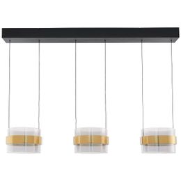 LUMICOUTURE LED Pendelleuchte "Inside", messingfarben, rauchglas, 3, 1 Stk., Leuchten, 2700 K, Metall/Glas, messingfarben/Rauchglas, LED Pendelleuchte