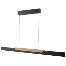 LUMICOUTURE LED Pendelleuchte "Arcus", schwarz, holz, 1, 1 Stk., Leuchten, 121 x 180 cm, 4500 Lumen, 2700 Kelvin, Holz/Metall, schwarz/braun, LED Pendelleuchte