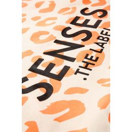 Shopper SENSES.THE LABEL, Damen, Gr. B/H/T: 60cm x 42cm x 17cm, orange (leo neon orange), Baumwolle, bedruckt, Taschen Shopper
