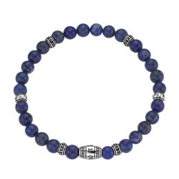 Armband "mit Lapis-Kugeln, Silber 925", blau, Giorgio Martello MILANO, Armb&auml;nder, Herren, 20cm, Silber 925 (Sterlingsilber), Armband