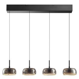 LUMICOUTURE LED Pendelleuchte "Phantom", schwarz, rauchglas, 4, 1 Stk., Leuchten, H. 150 cm, 2700 K, schwebende Optik, Rauchglas, schwarz, LED Pendelleuchte