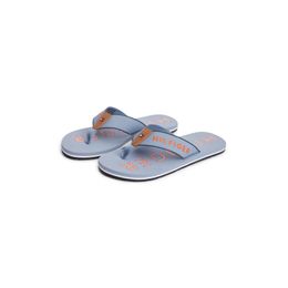 Zehentrenner Tommy Hilfiger "SPORTY HILFIGER BEACH SANDAL", Herren, Gr. 40, blau, Textil, Schuhe Zehentrenner, Sommerschuh, Strandschuh mit Kontrastbes&auml;tzen