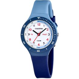 Quarzuhr Calypso Watches "My First Watch", blau, dunkelblau, wei&szlig;, blau, Armbanduhren, Kinder, Quarzuhr, Armbanduhr, Silikonarmband, analog