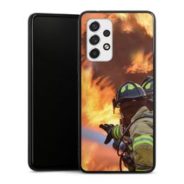 DeinDesign Galaxy A53 5G Handy Silikon H&uuml;lle Case schwarz Handyh&uuml;lle Fire Fighters Fire Fighter Life Saver