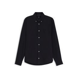 Langarmhemd BOSS, Herren, Gr. M, N-Gr, dunkelblau404, Web, Obermaterial: 100% Baumwolle, unifarben, regular fit normal, Rundhals, Manschette, Hemden, Button-down-Kragen, Regular Fit, reine Baumwolle