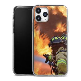 DeinDesign iPhone 11 Pro Handy Slim Case Silikon Handyh&uuml;lle transparent H&uuml;lle extra d&uuml;nn Fire Fighters Fire Fighter Life Saver Silikon Slim Case