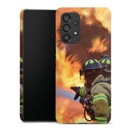 DeinDesign Galaxy A53 5G Handy Premium Case Smartphone Handyh&uuml;lle Schutzh&uuml;lle gl&auml;nzend Fire Fighter Life Saver Fire Fighters Premium Case