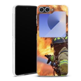 DeinDesign Galaxy Z Flip 6 Handy Hard Case Schutzh&uuml;lle transparent Smartphone Handy H&uuml;lle Fire Fighter Life Saver Fire Fighters Hard Case