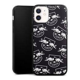 DeinDesign iPhone 12 mini Handy Slim Case extra d&uuml;nn Silikon Handyh&uuml;lle schwarz H&uuml;lle Rb Leipzig Logo Muster Silikon Slim Case